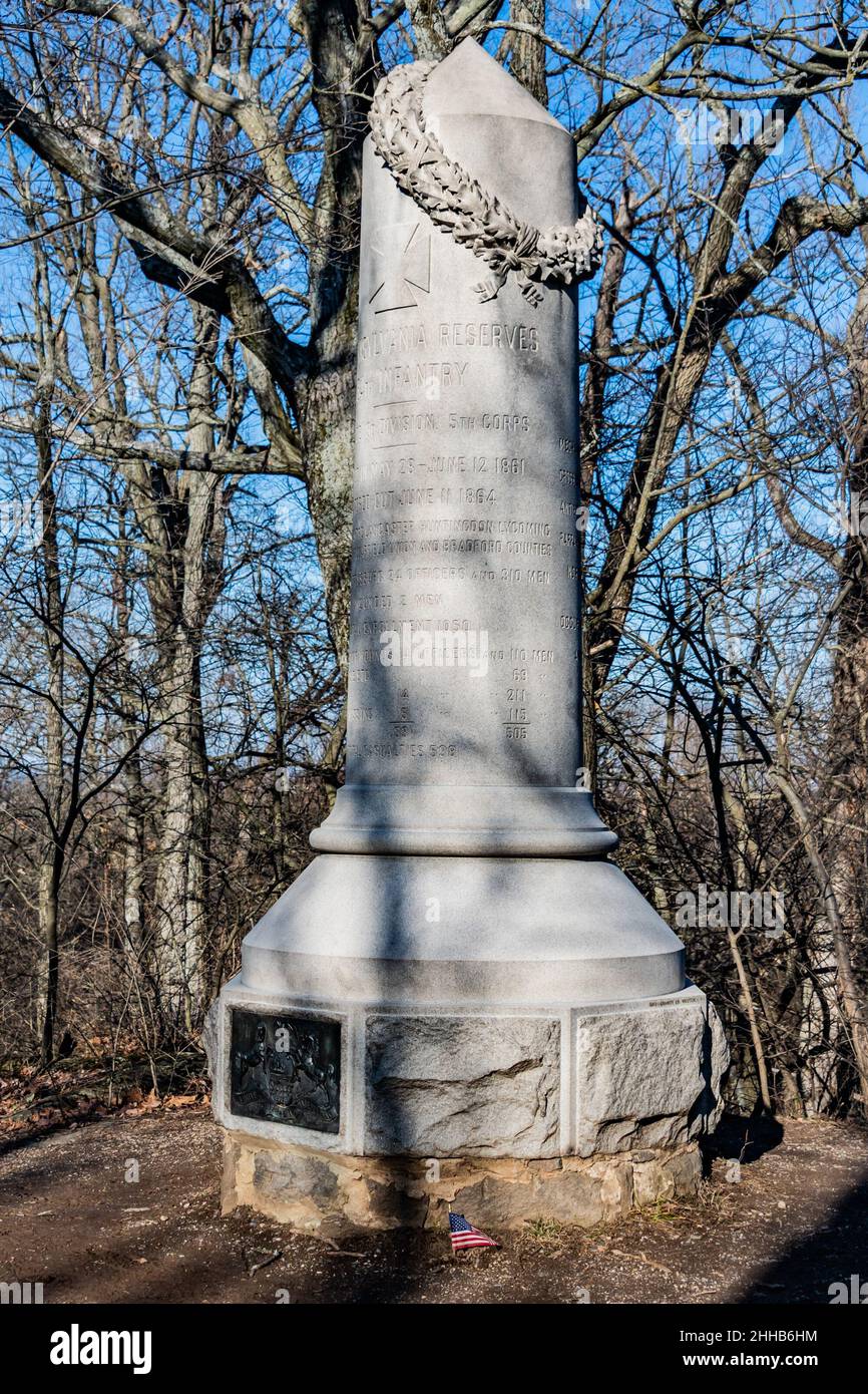 The monument to the 5th pennsylvania reserves hi-res stock photography ...