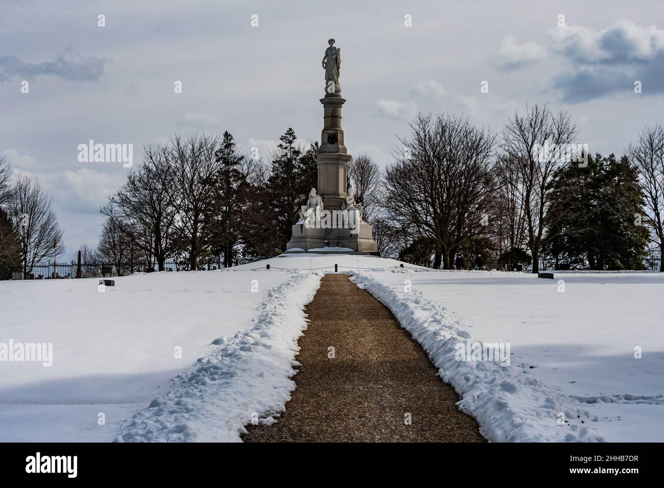 Soldiers National Monument in Winter, Gettysburg National Cemetery ...