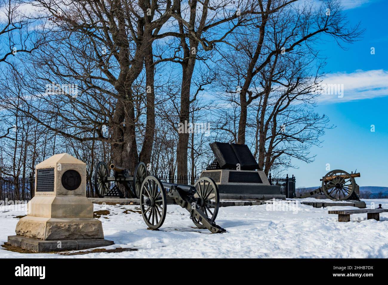 Monuments Near Copse of Trees, High Water Mark, Gettysburg National ...