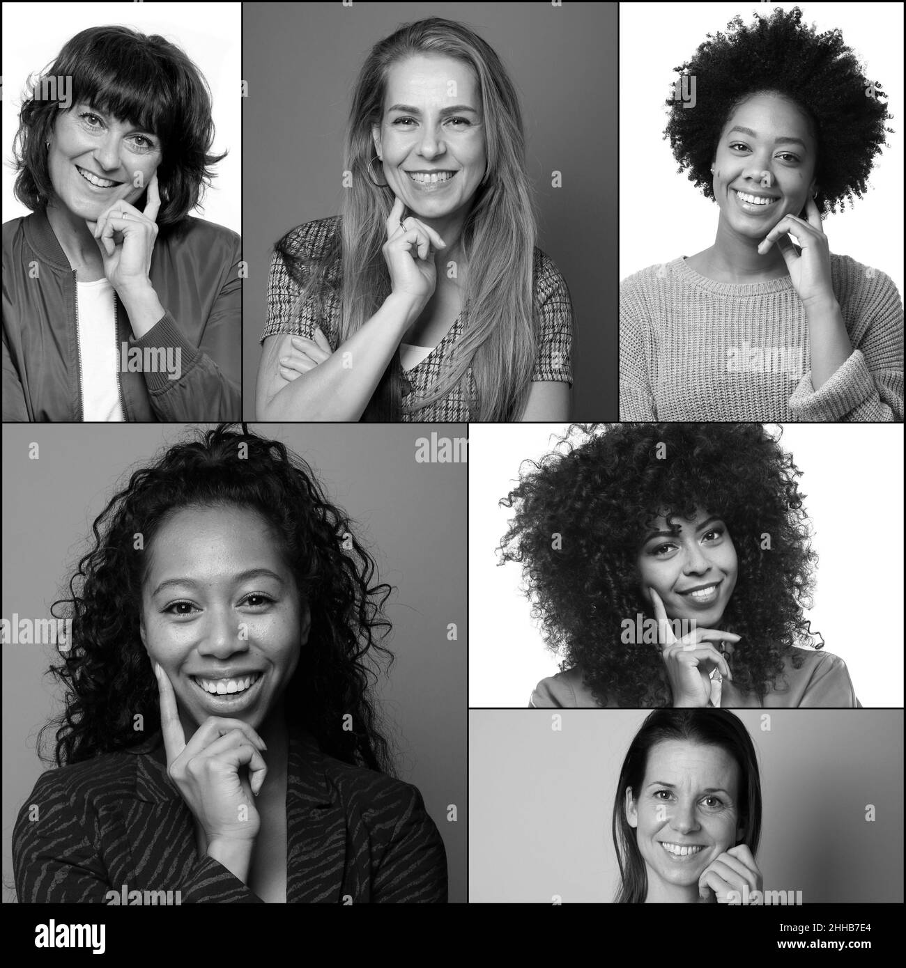 Group of people in a collage Stock Photo - Alamy