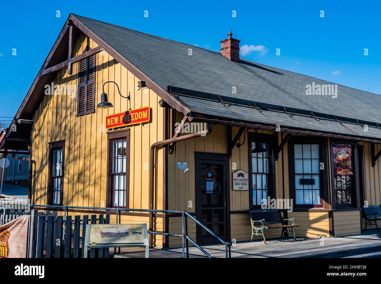 New Freedom Rail Trail Cafe, York County, Pennsylvania, USA Stock Photo ...