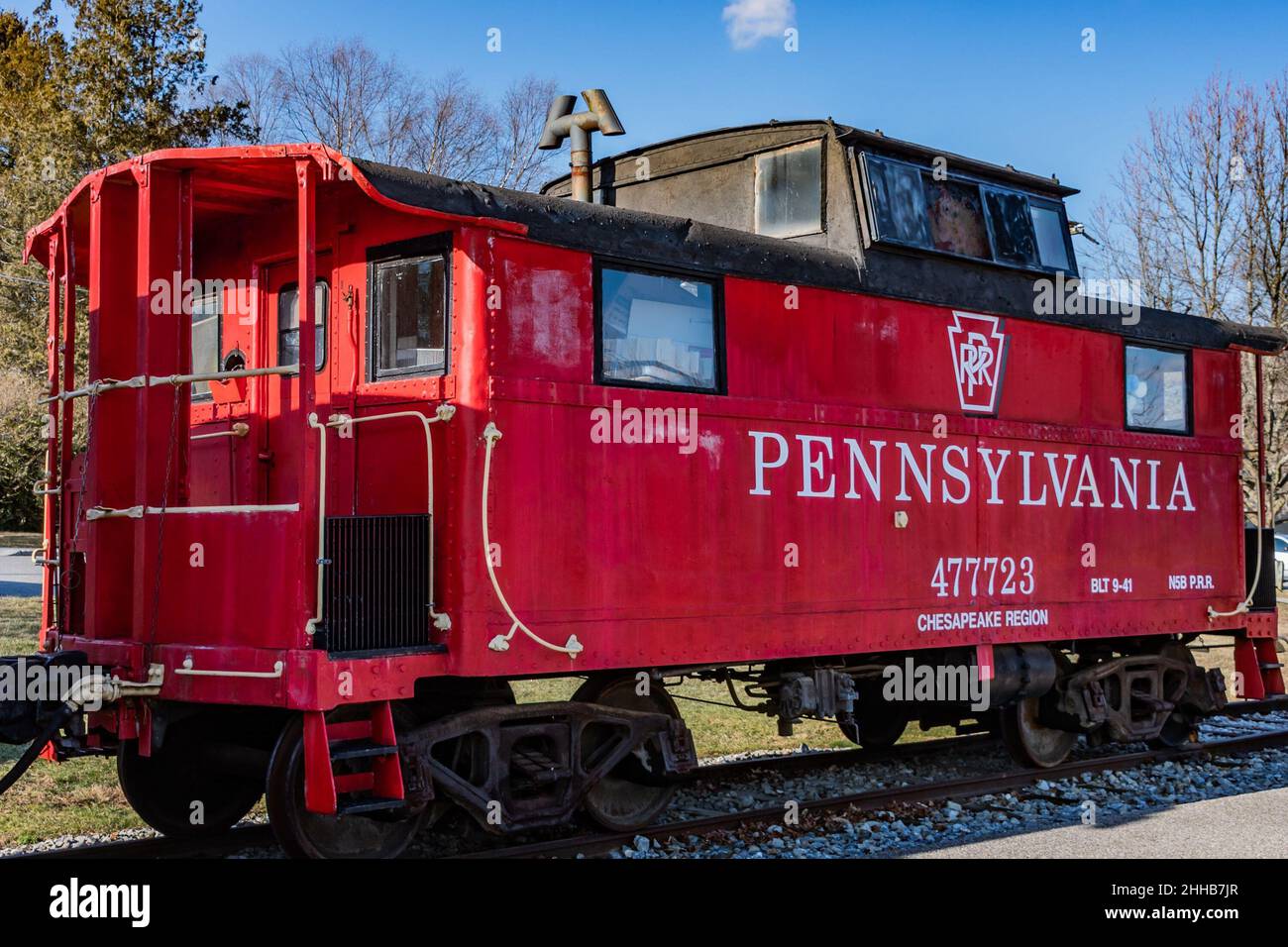 PRR Caboose At New Freedom Train Station, Pennsylvania, USA Stock Photo ...