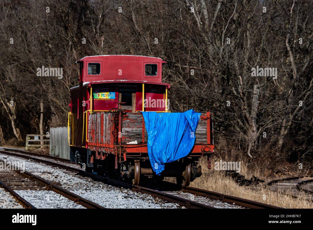 View of NCRR Caboose and Open Freight Car, New Freedom, Pennsylvania ...