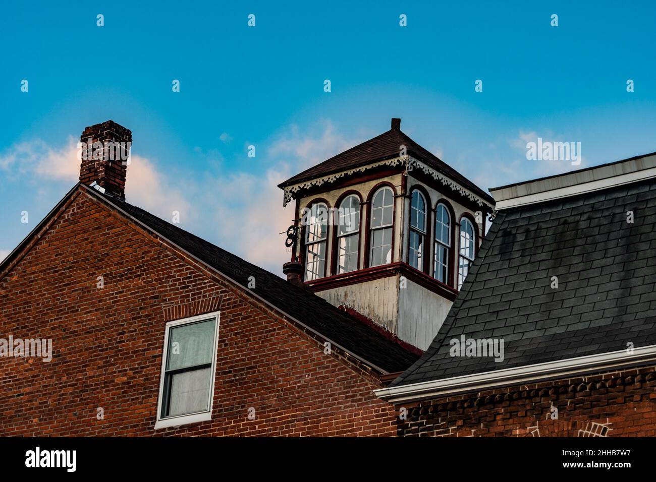 Cupola on Glen Rock Mill Inn, downtown Glen Rock, Pennsylvania, USA ...