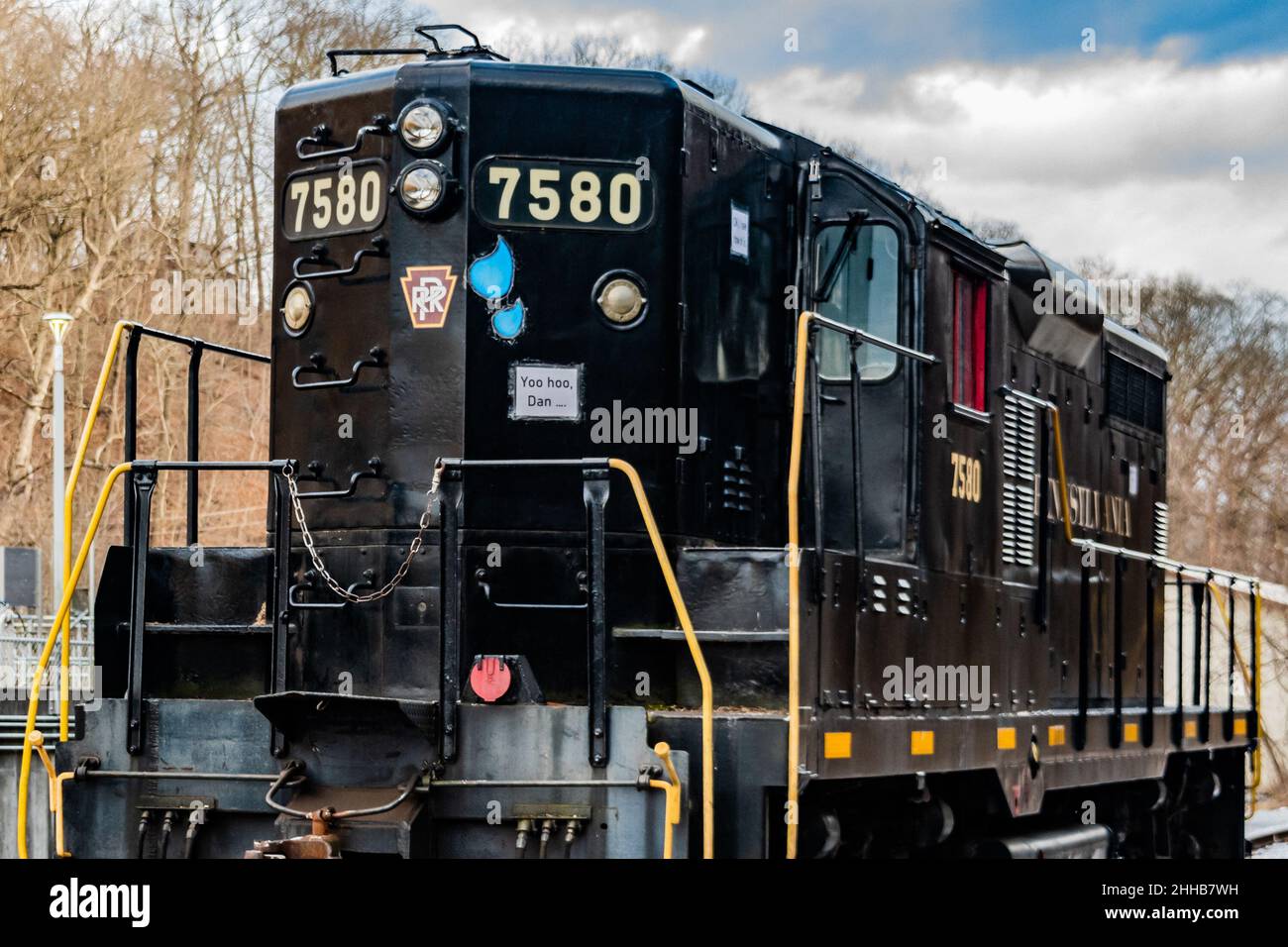 PRR Engine 7580 At Dusk, Glen Rock, Pennsylvania, USA Stock Photo - Alamy