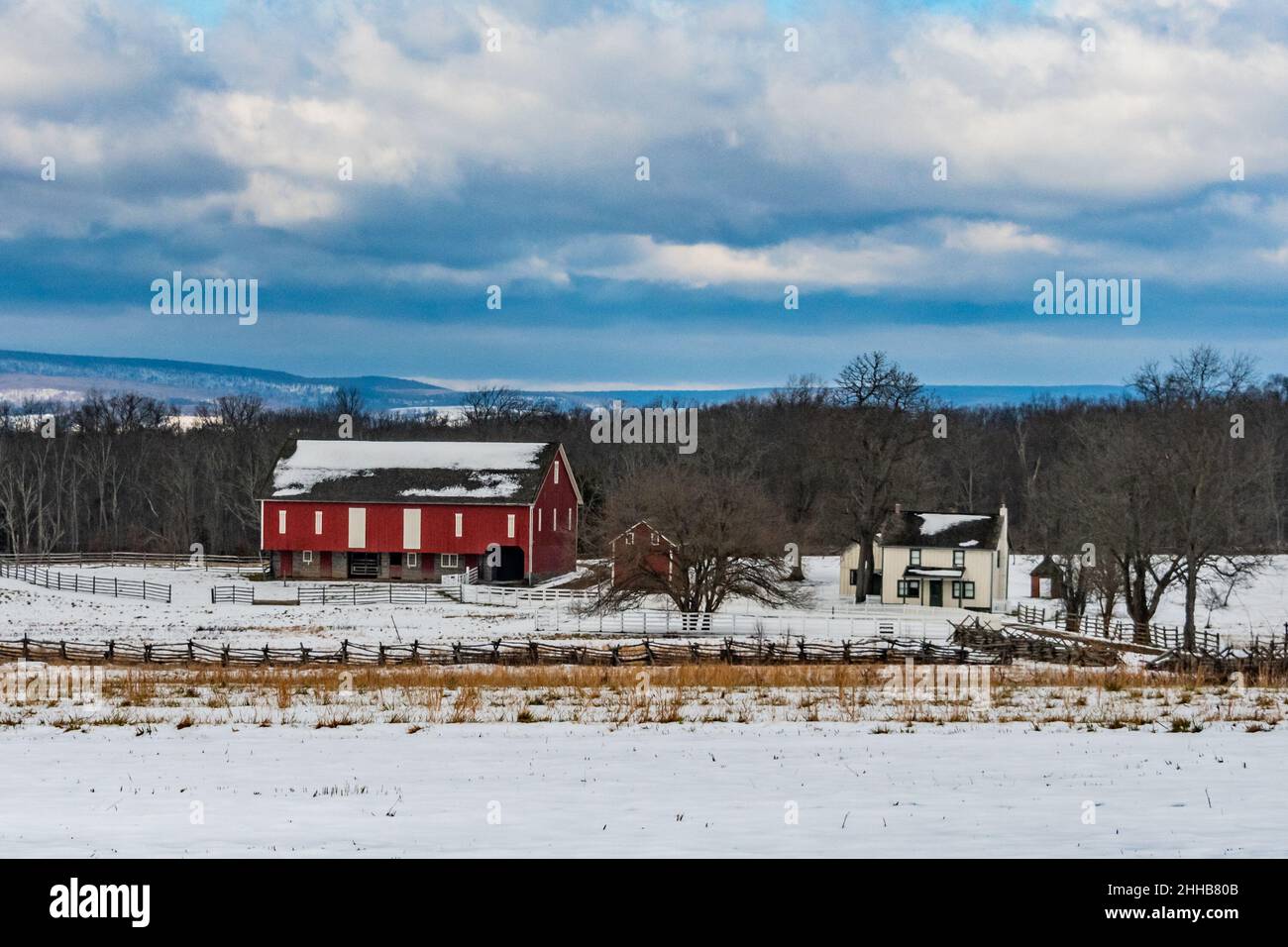 Winter At The Spangler Farm, Gettysburg National Military Park ...