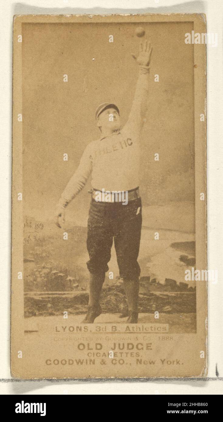 Lyons, 3rd Base, Philadelphia Athletics, from the Old Judge series ...