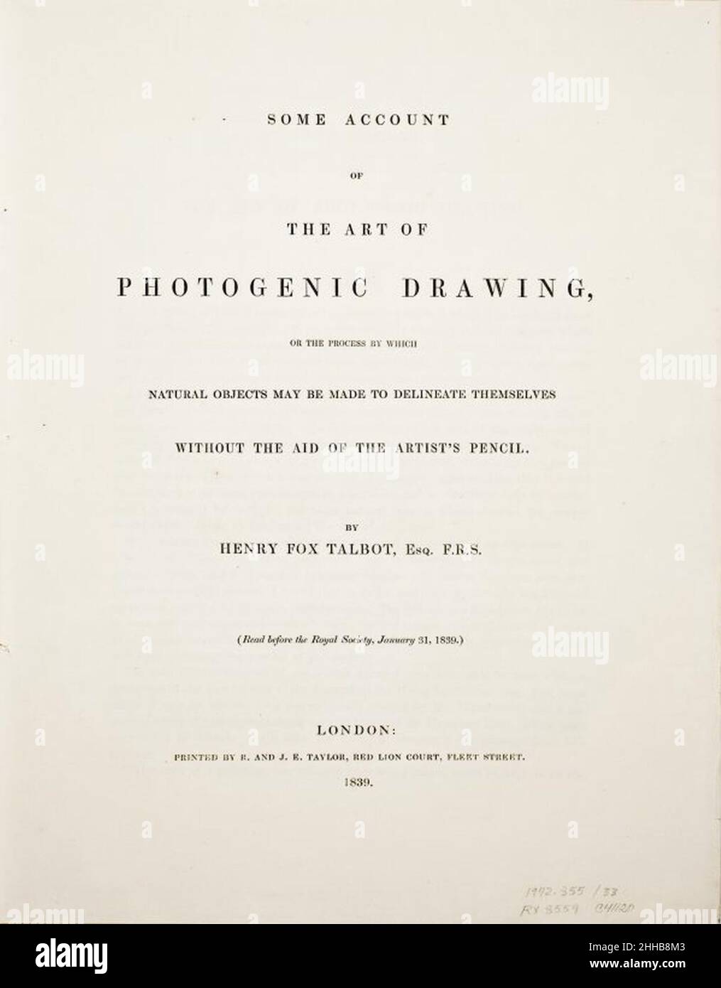 Some Account of the Art of Photogenic Drawing, or the Process by which ...