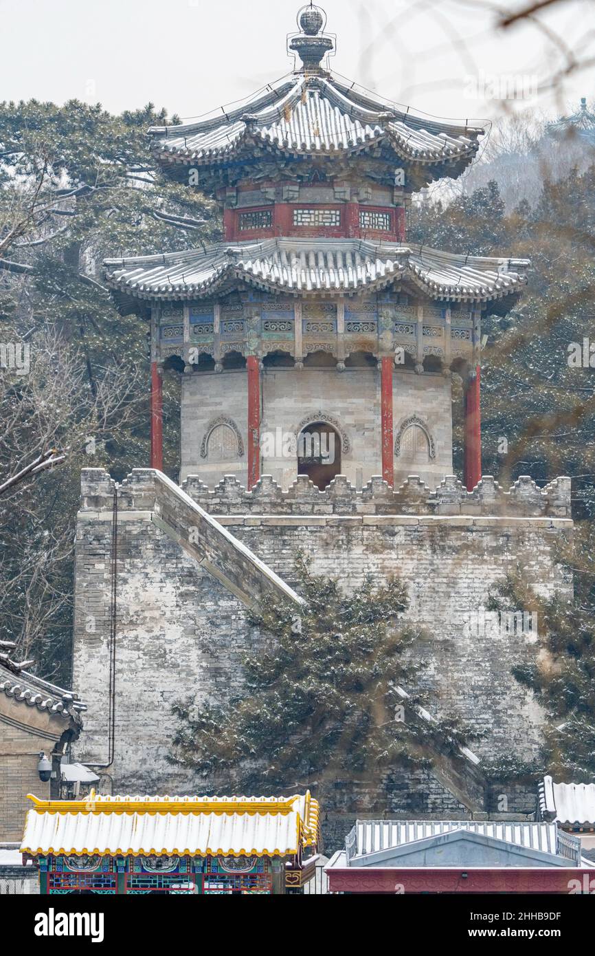BEIJING, CHINA - JANUARY 22, 2022 - A view of the Summer Palace after ...