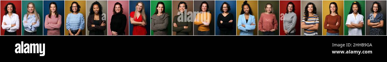 Group of people in a collage Stock Photo - Alamy
