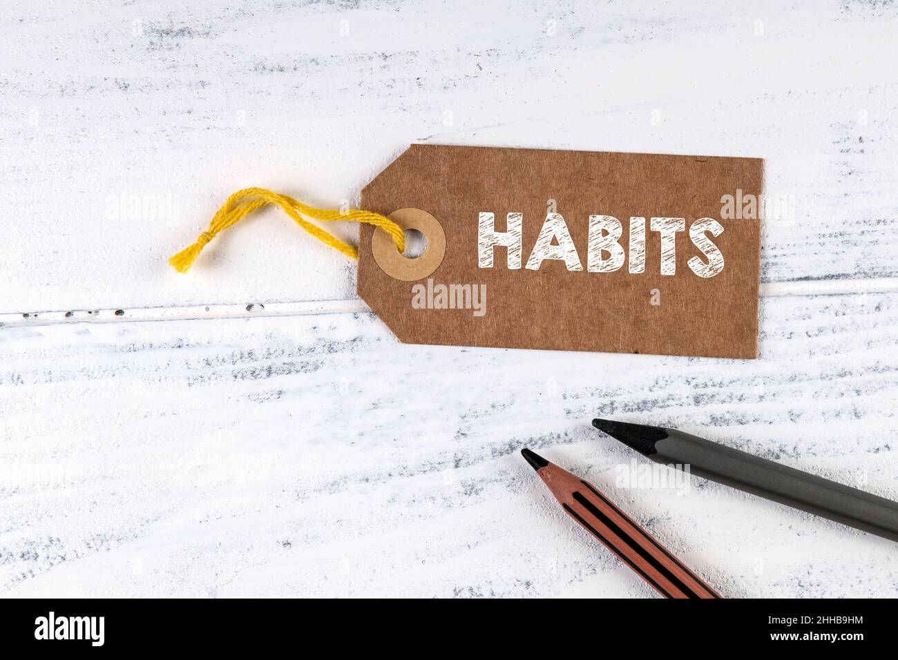 Habits text on cardboard hi-res stock photography and images - Alamy