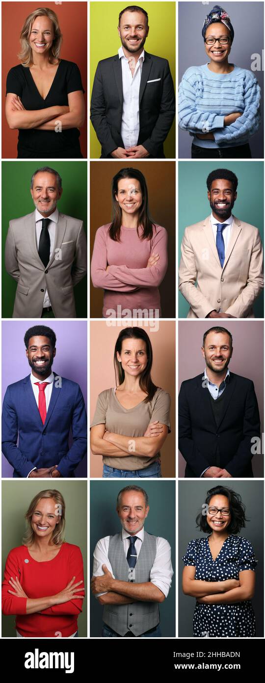 Beautiful happy people in front of a background Stock Photo - Alamy