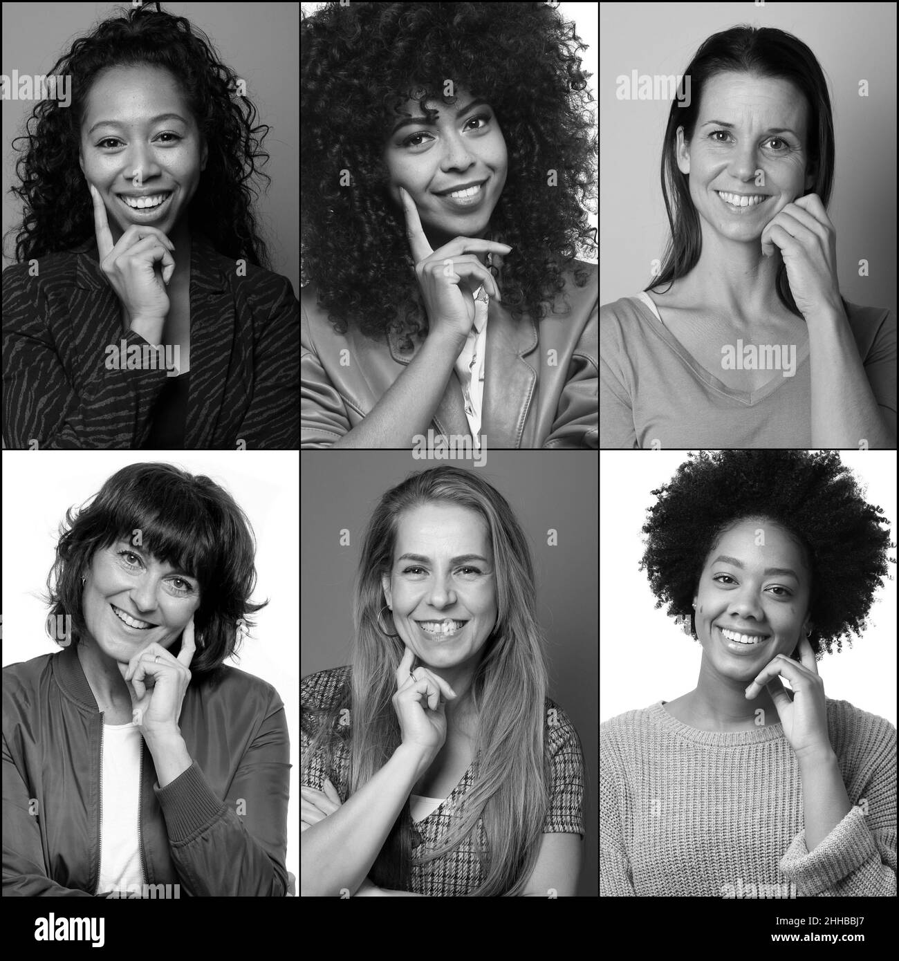 Group of people in a collage Stock Photo - Alamy