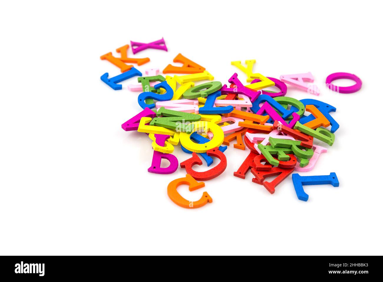 Colorful of Assorted Letters of English Alphabet isolated on white ...