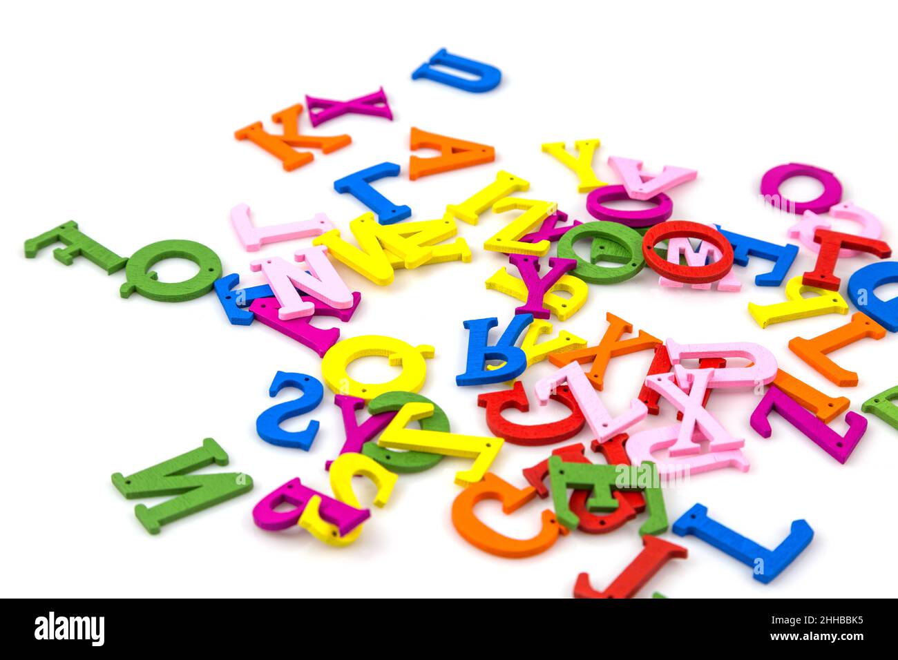 Colorful of Assorted Letters of English Alphabet isolated on white ...