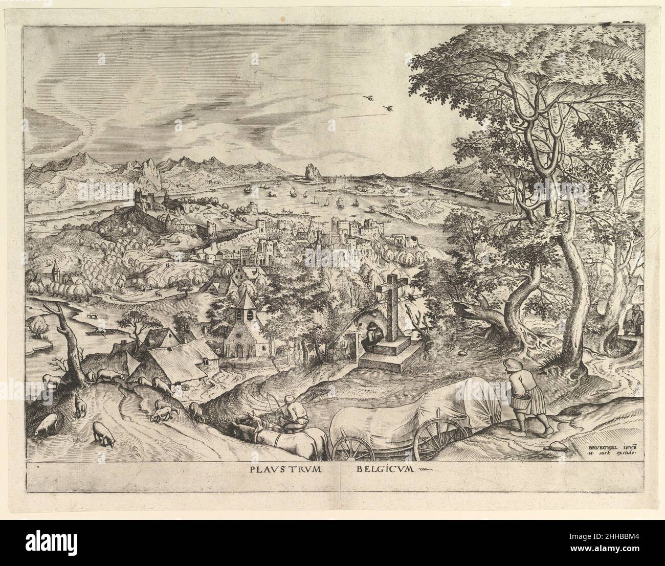The Belgian Wagon (Plaustrum Belgicum) from The Large Landscapes ca ...