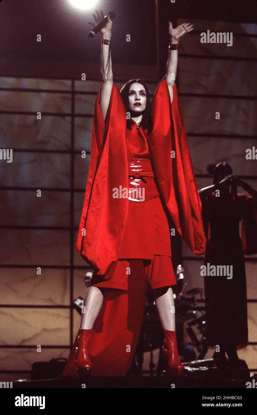 Los Angeles, CA. Madonna performs live at the 41st Annual Grammy Awards ...