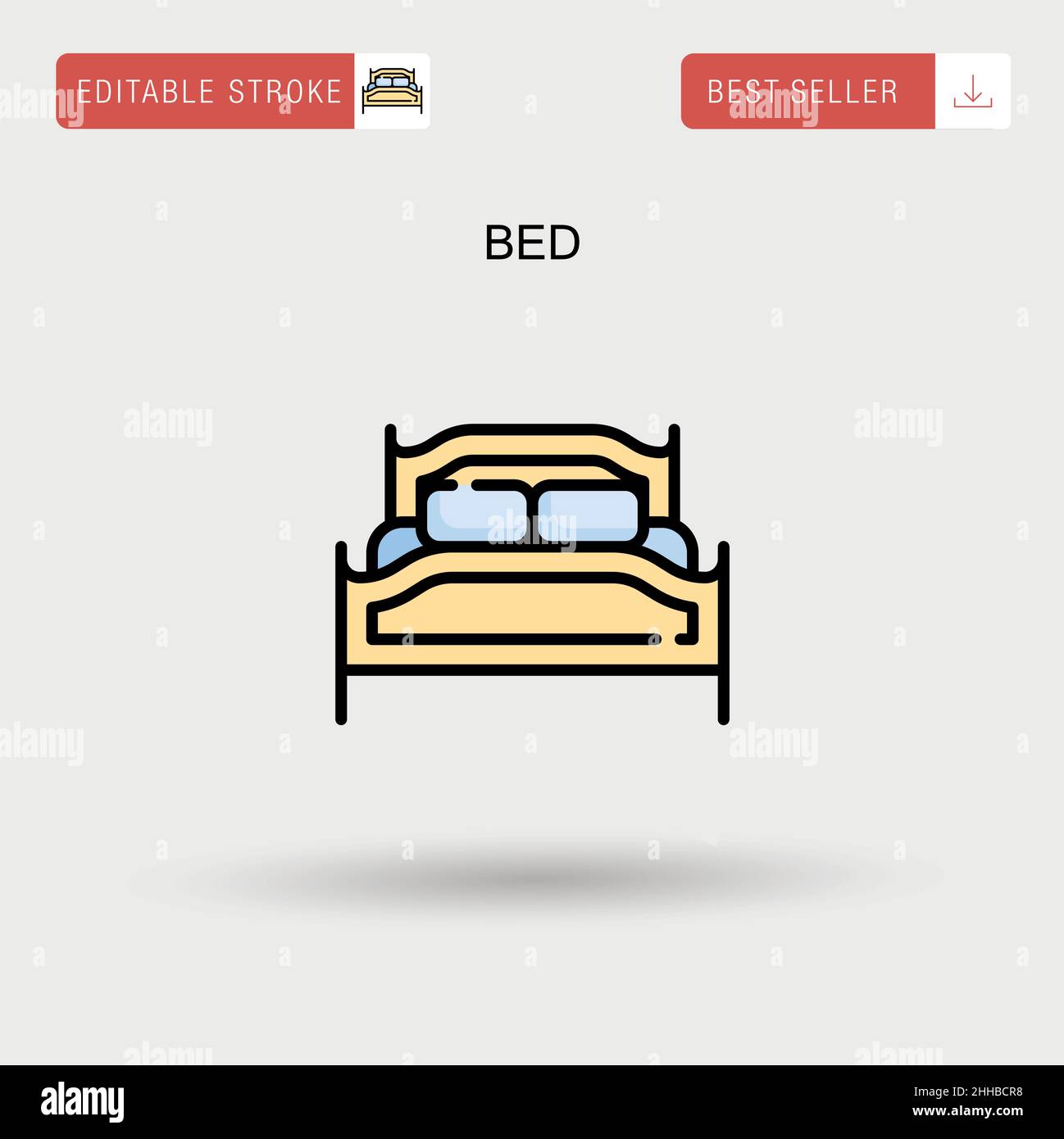 Bed Simple vector icon Stock Vector Image & Art - Alamy
