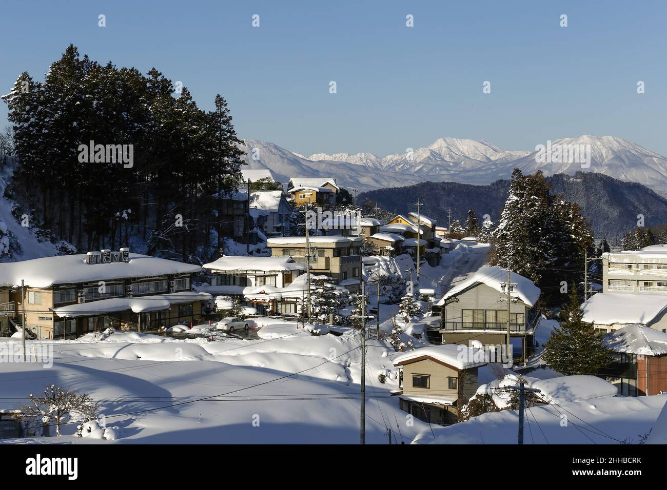 Yudanaka, Nagano, Japan, 2022/22/01 , View of the city of Yudanaka ...