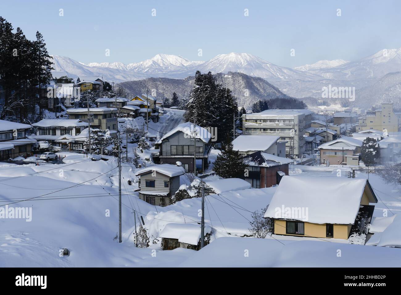 Yudanaka, Nagano, Japan, 2022/22/01 , View of the city of Yudanaka ...