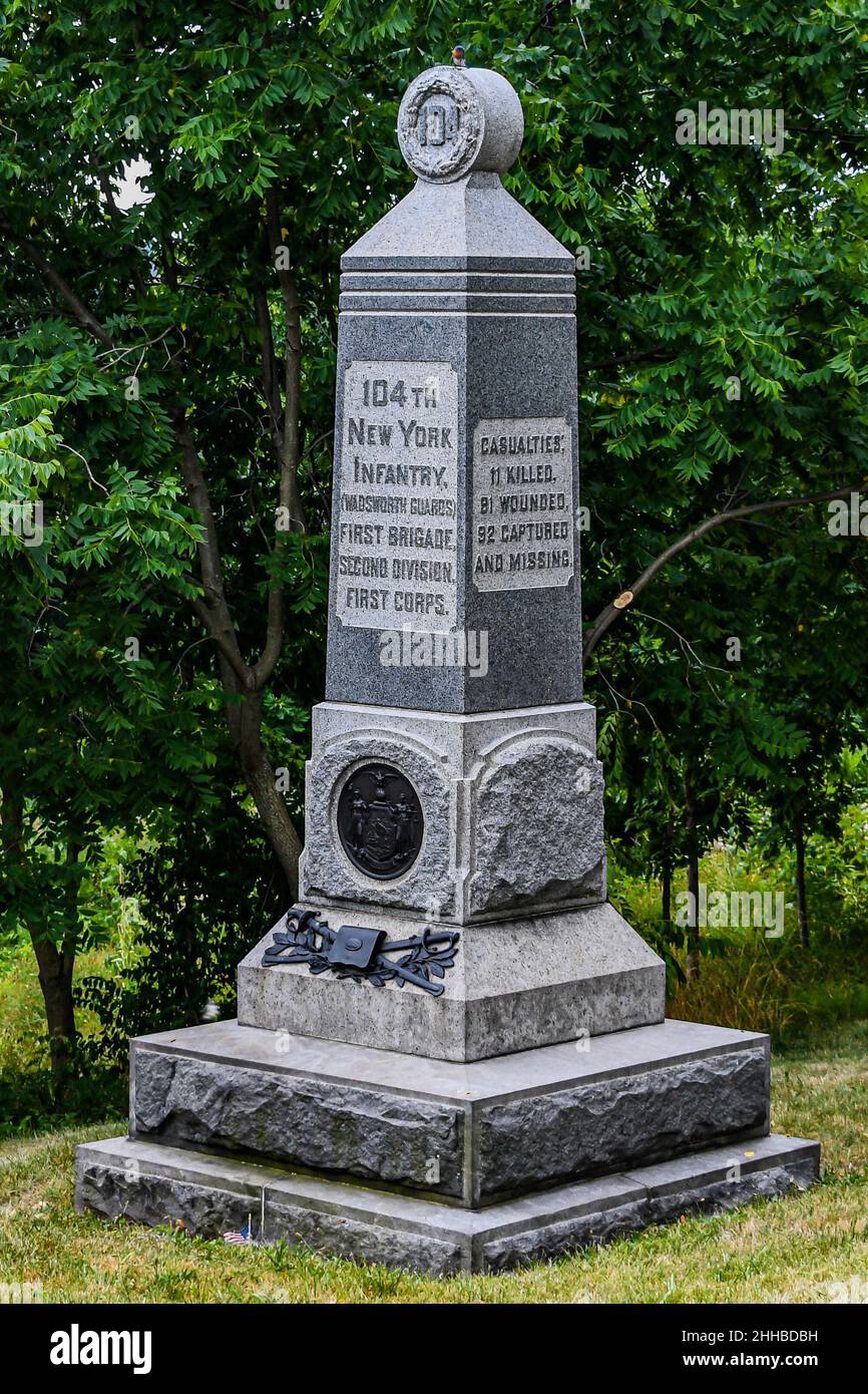 Monument to the 104th New York Volunteer Infantry Regiment (Wadsworth ...