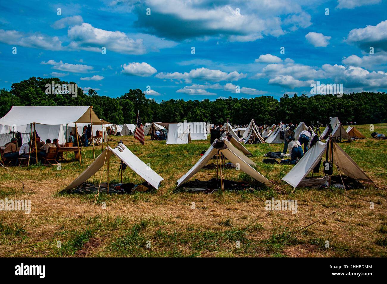 Federal Camp Under a Beautiful Sky, Gettysburg 150th Reenactment, July ...
