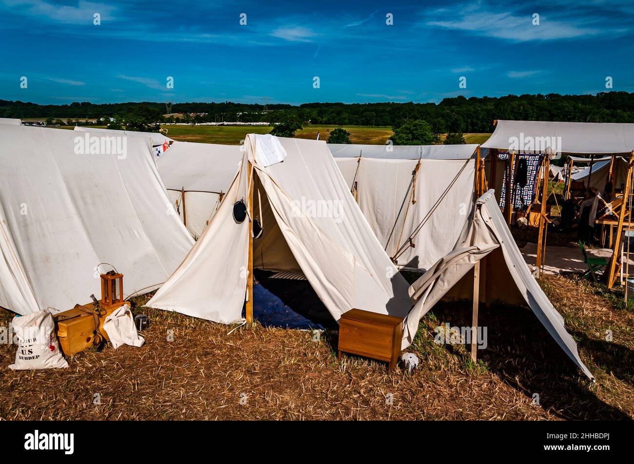 Federal Campground, Gettysburg 150th Reenactment, July 2013 Stock Photo ...