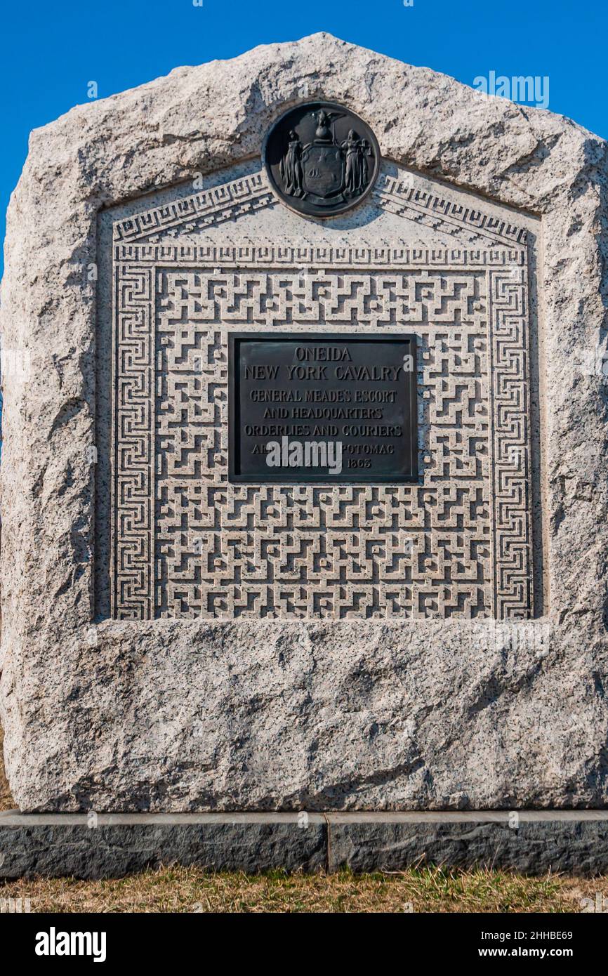 The Monument to the Oneida New York Cavalry Company, Gettysburg ...