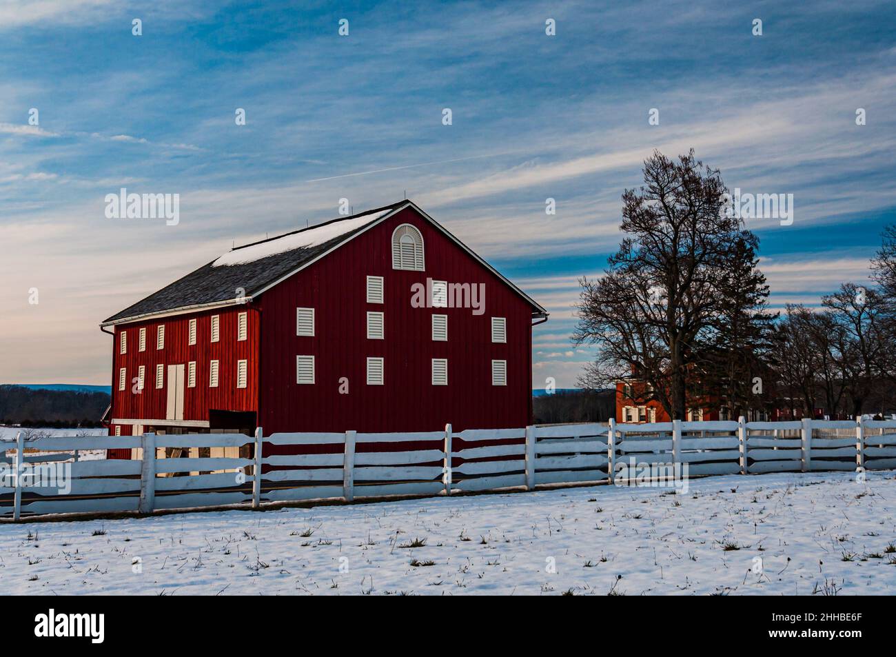 Photo of The Sherfy Barn in Winter, Gettysburg National Military Park ...