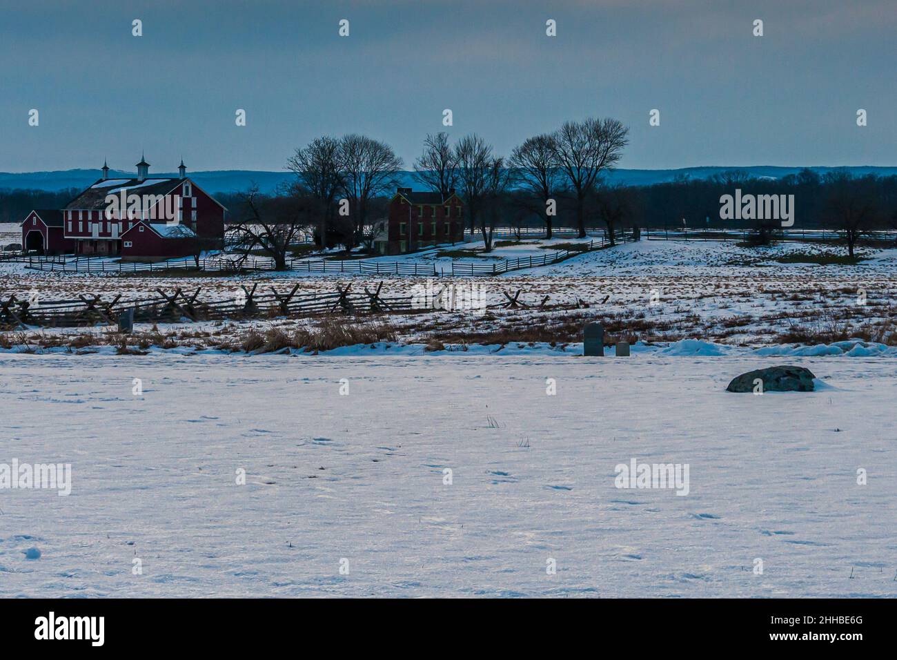 Photo of The Sherfy Farm at Sunset, Gettysburg National Military Park ...