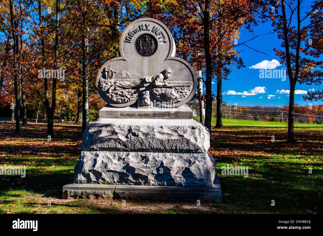 Photo of The 108th New York Infantry Monument, Gettysburg National Military Park, Pennsylvania ...
