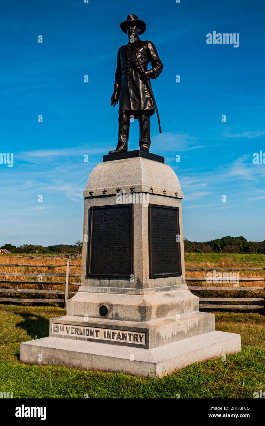 Photo of The13th Vermont Infantry Monument, Gettysburg National ...