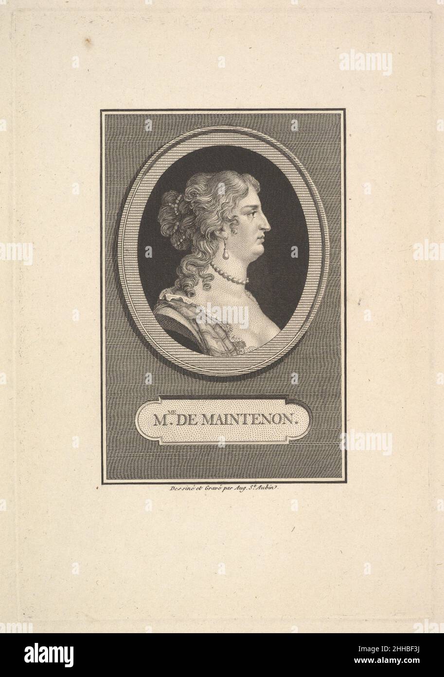 Portrait of Madame de Maintenon ca. 1804 Augustin de Saint-Aubin French ...