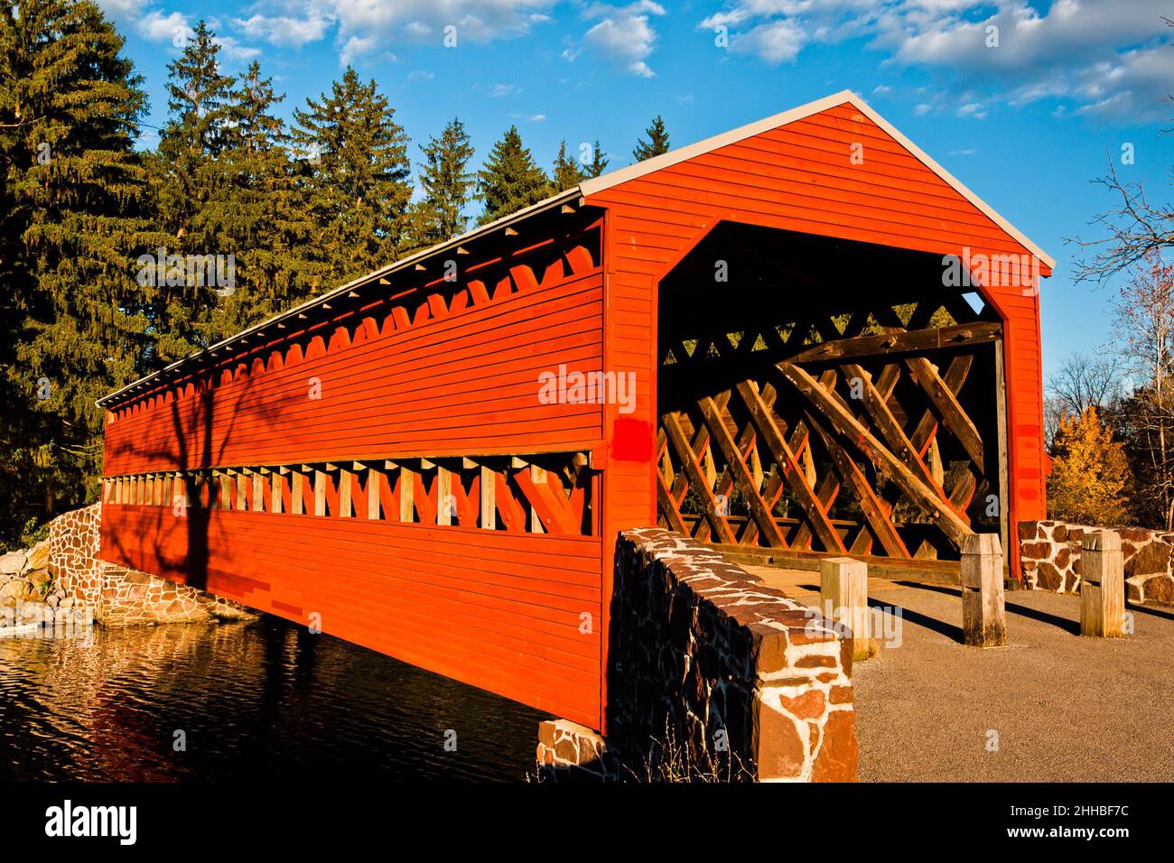 Summer at Sachs Covered Bridge, Gettysburg, Pennsylvania USA Stock ...
