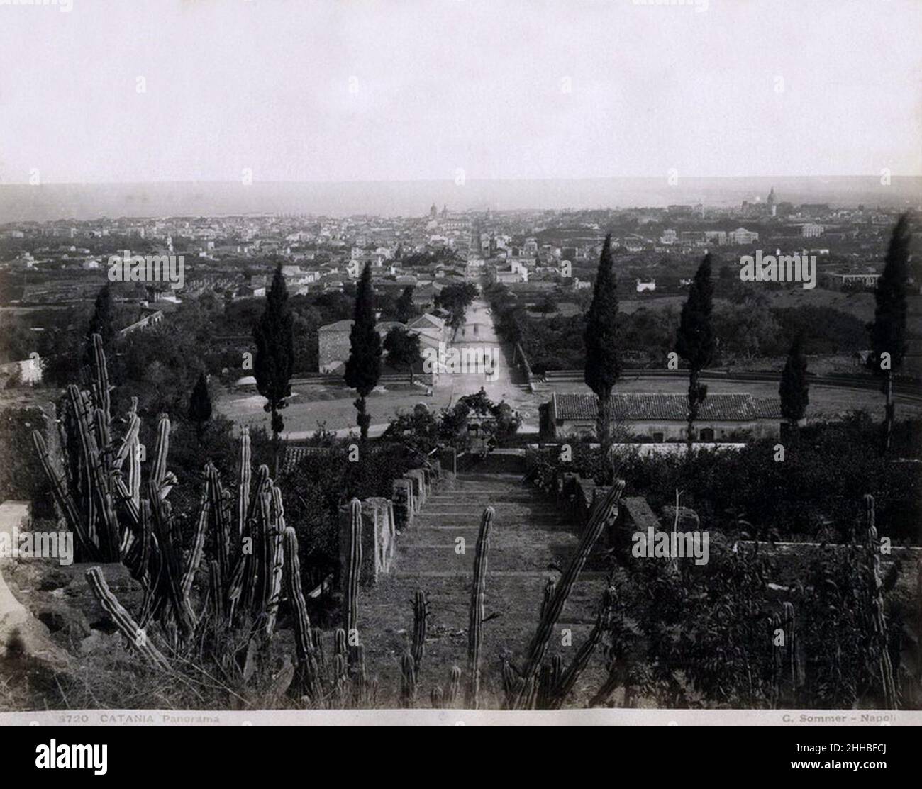Sommer, Giorgio (1834-1914) - n. 8720 - Catania - Panorama Stock Photo ...