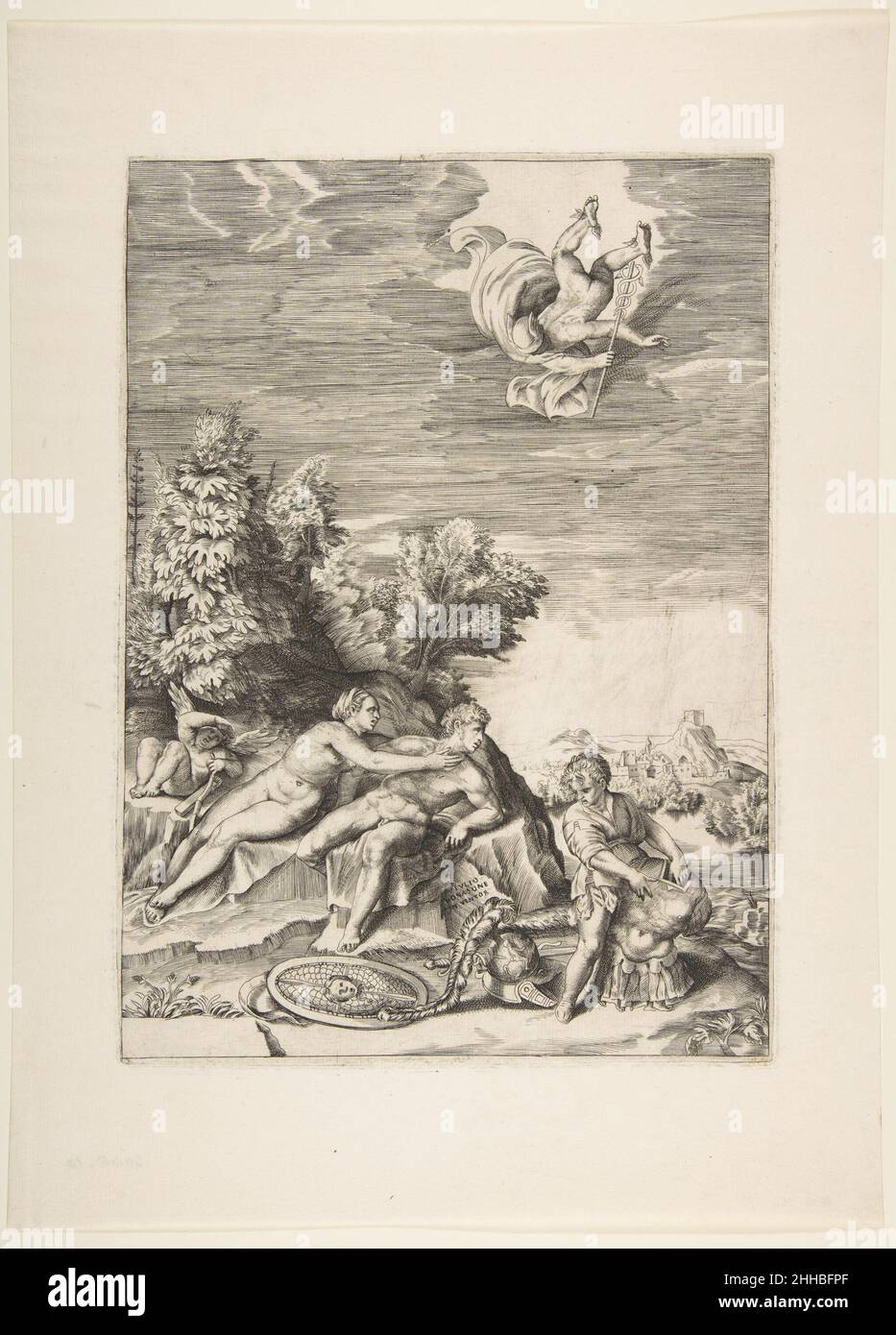 Calypso trying to detain Ulysses as a child prepares his armour at ...