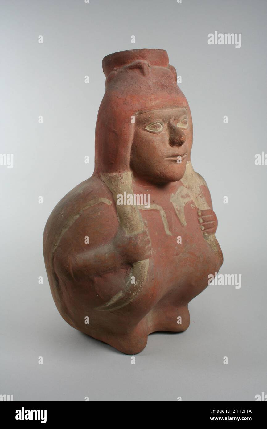Figure Jar 3rd–6th century Moche This ceramic bottle depicting a seated ...