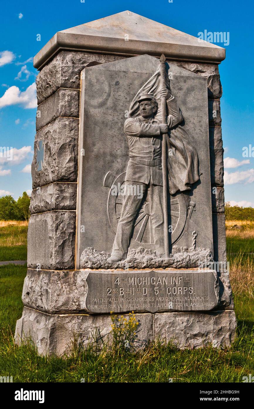 Photo of The 4th Michigan Infantry Monument, Gettysburg National ...