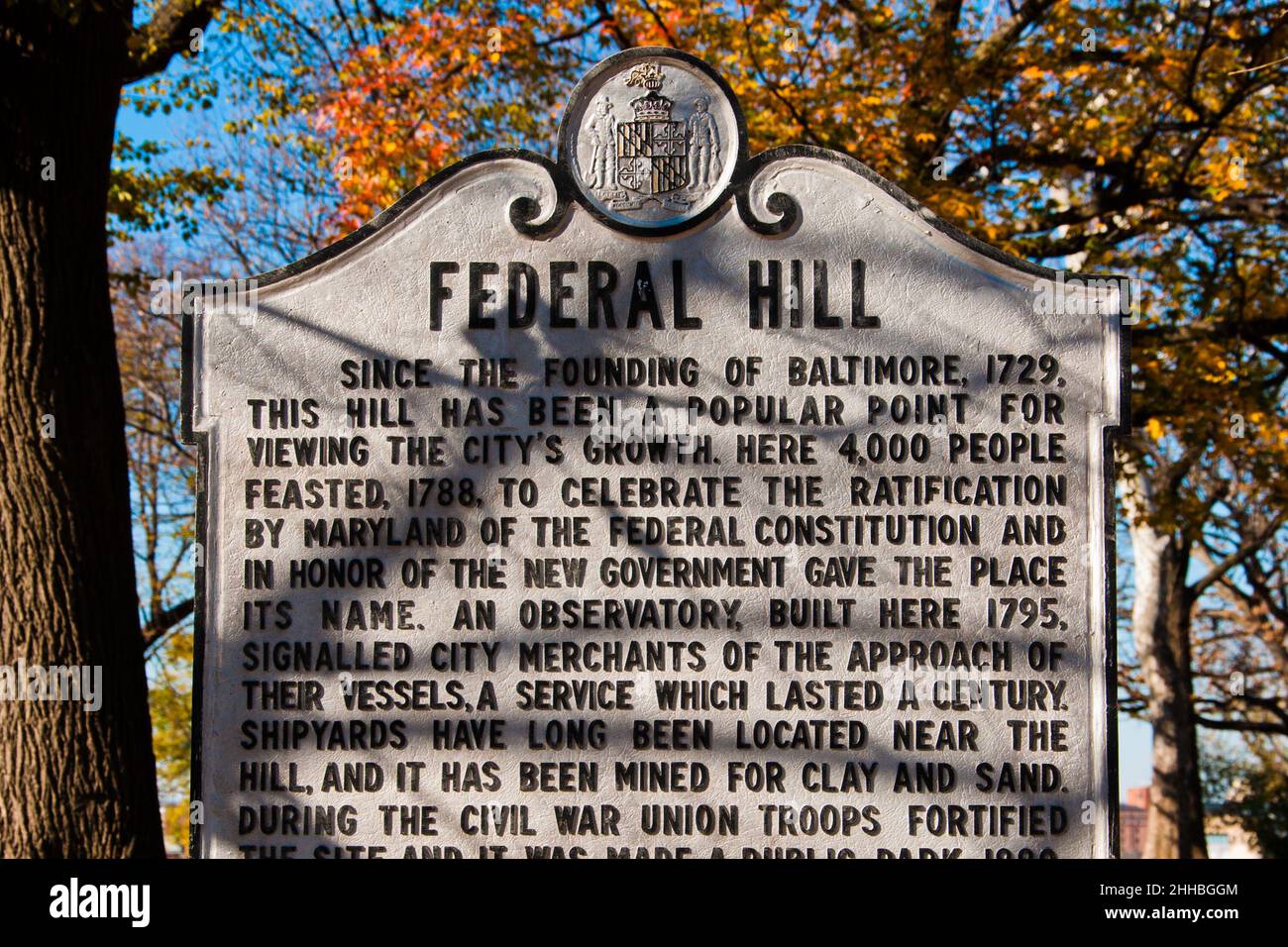 Photo of the Historic Federal Hill Sign, Baltimore, Maryland USA Stock ...