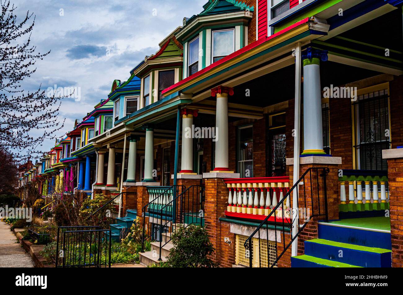 Photo of Colorful Row Houses of Baltimore, Maryland USA Stock Photo - Alamy