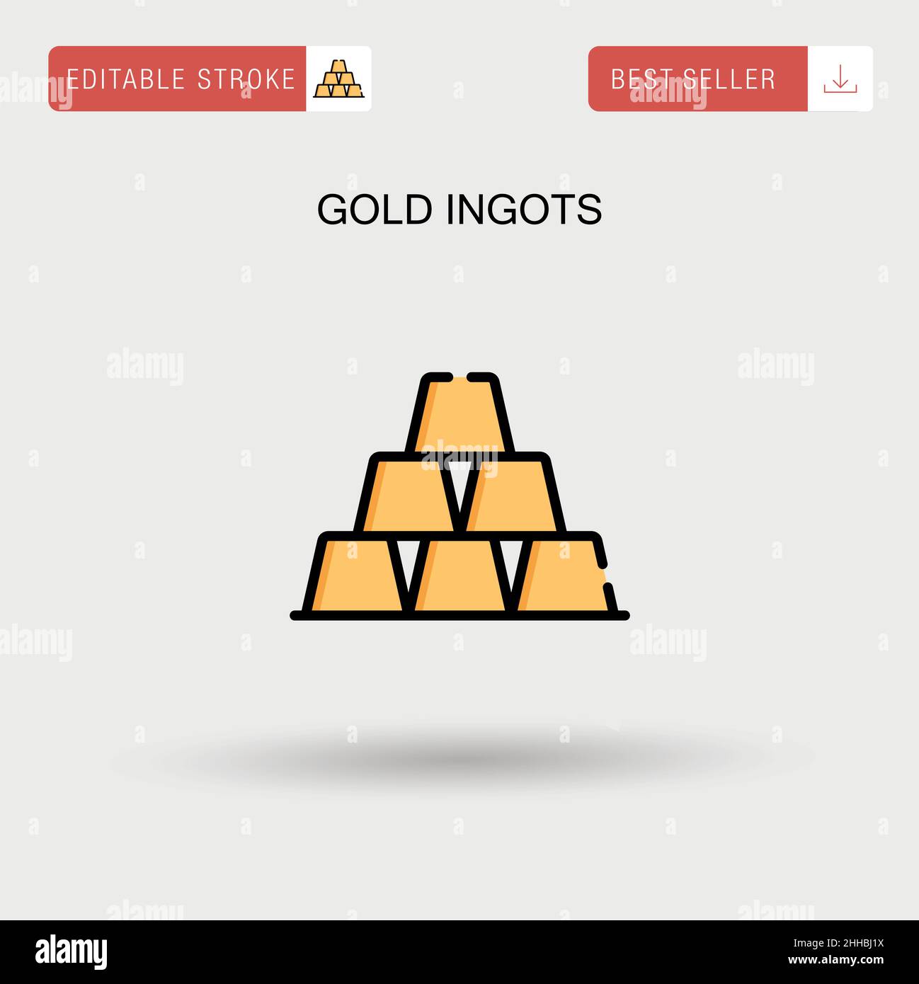 Gold Ingots Simple vector icon Stock Vector Image & Art - Alamy
