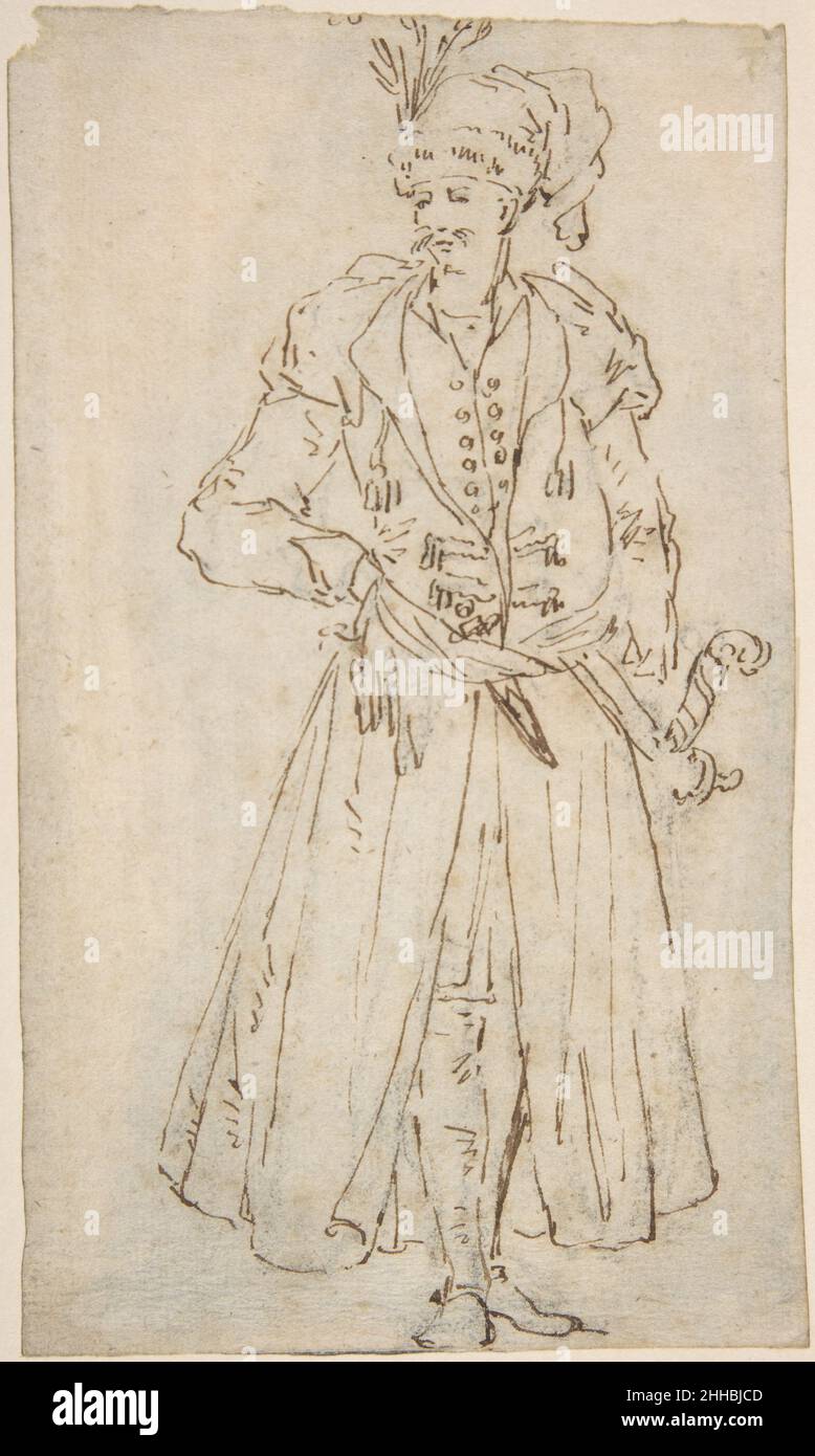 Man in a Long Coat and Turban with a Sword 18th century Anonymous ...