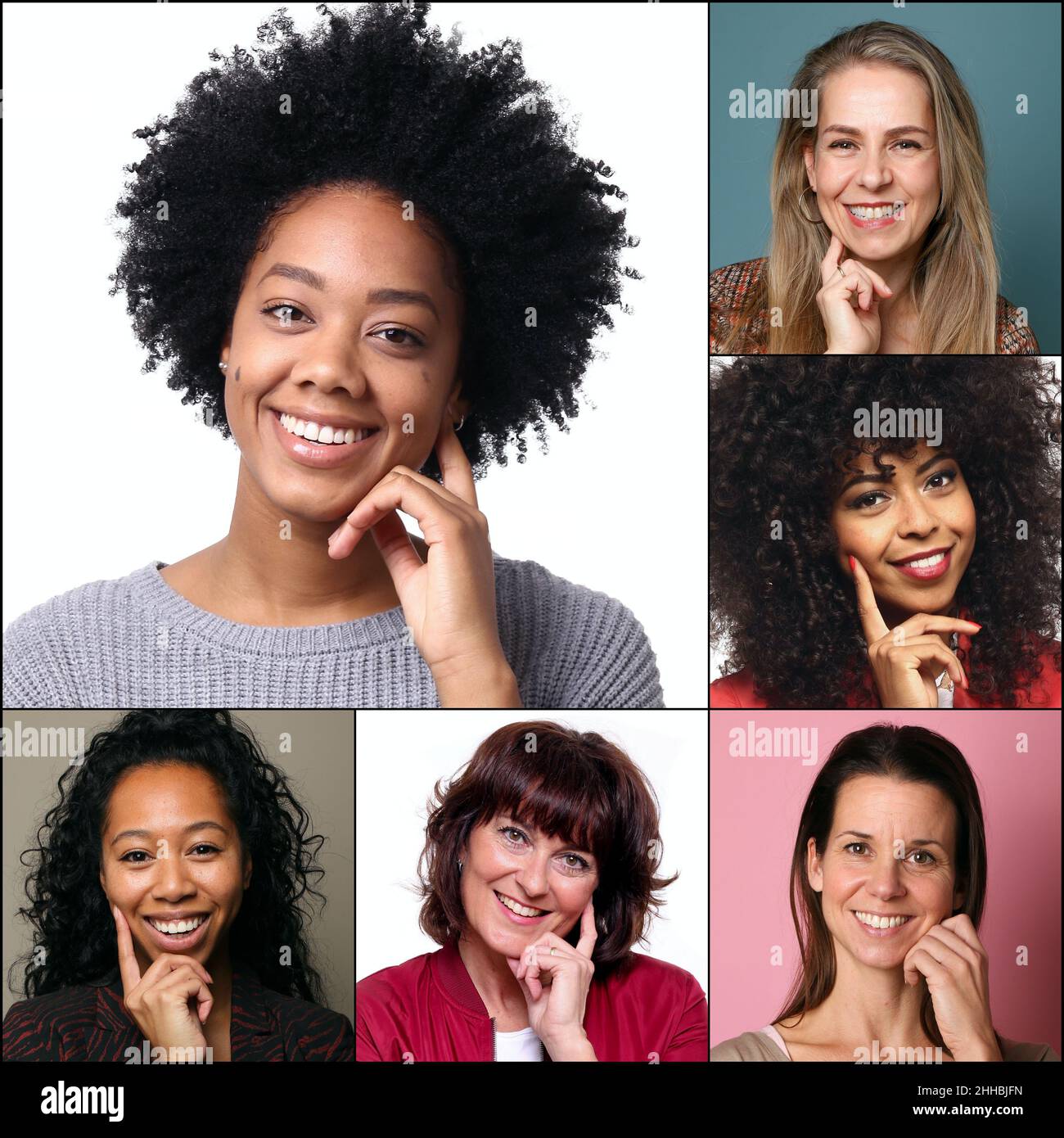 Group of people in a collage Stock Photo - Alamy