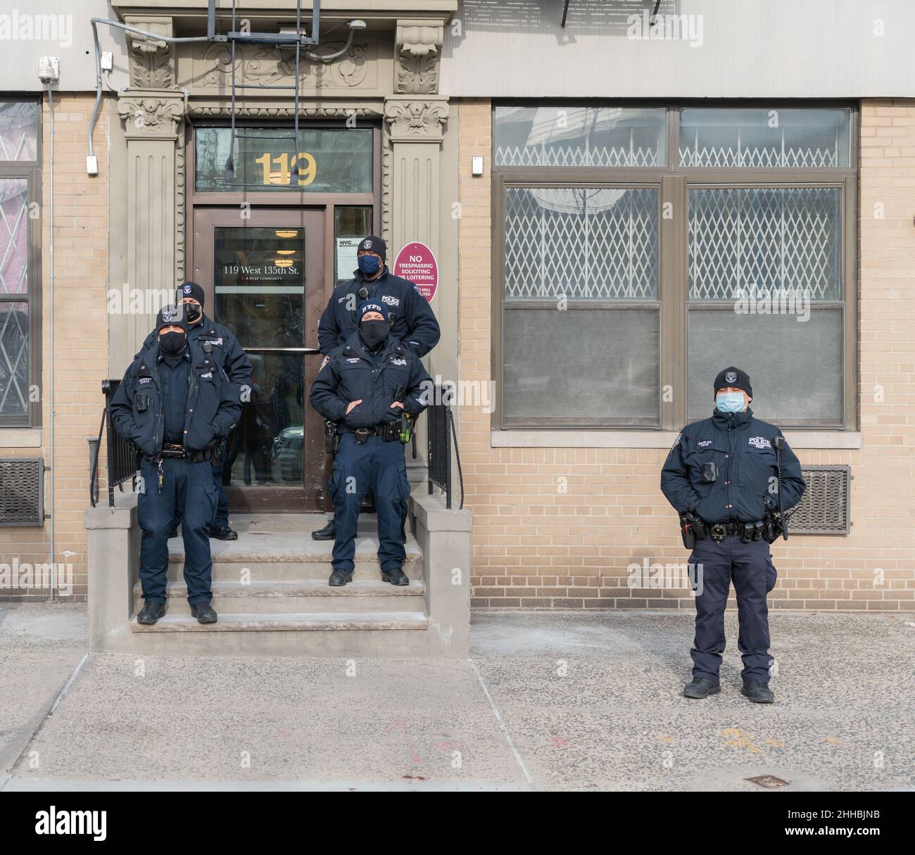 New York City, United States. 23rd Jan, 2022. Police officers from ...
