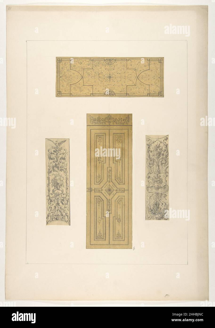 Four designs for decorative panels 1830–97 Jules-Edmond-Charles ...