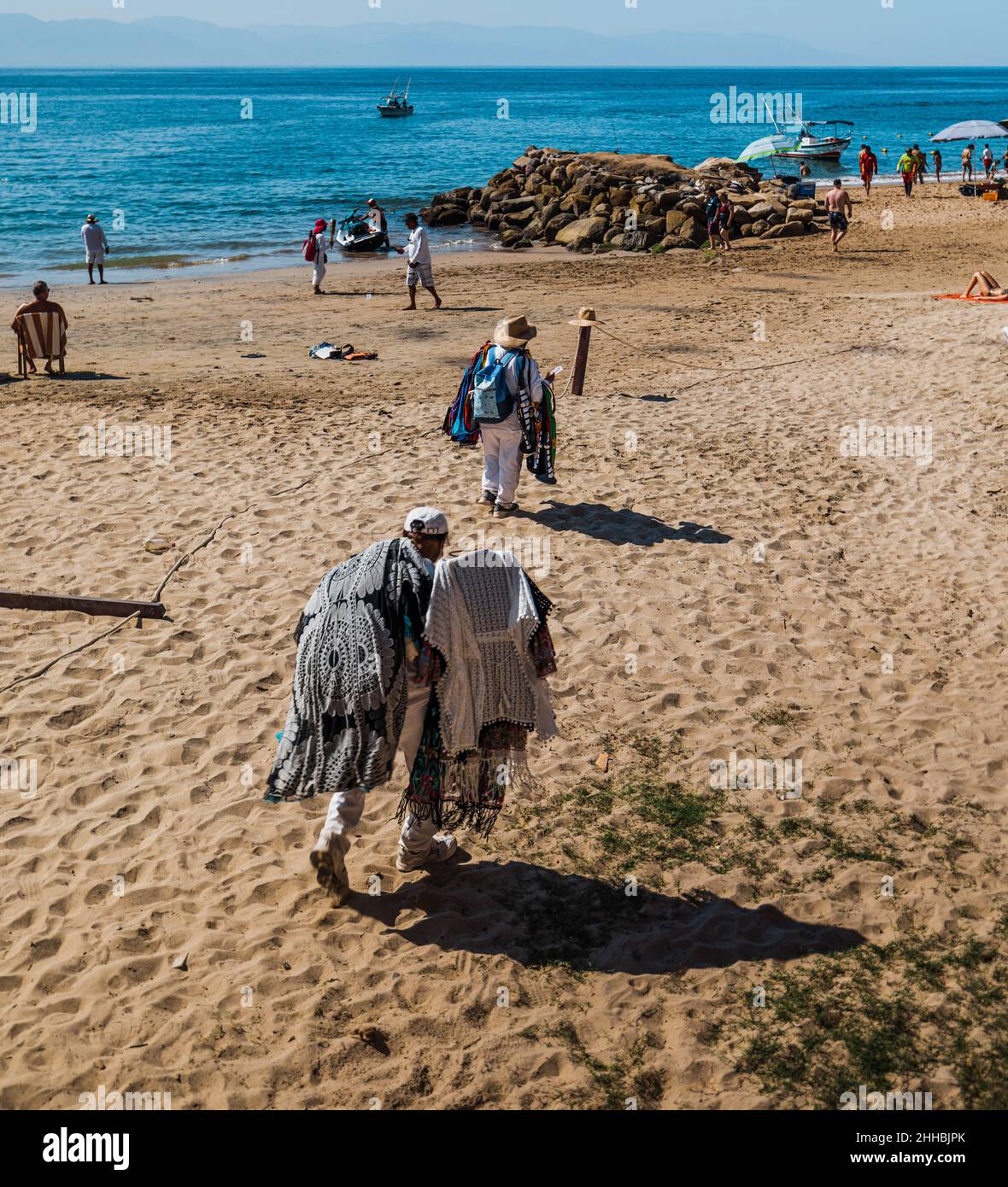 Beach vendors in Puerto Vallarta, Mexico Stock Photo - Alamy