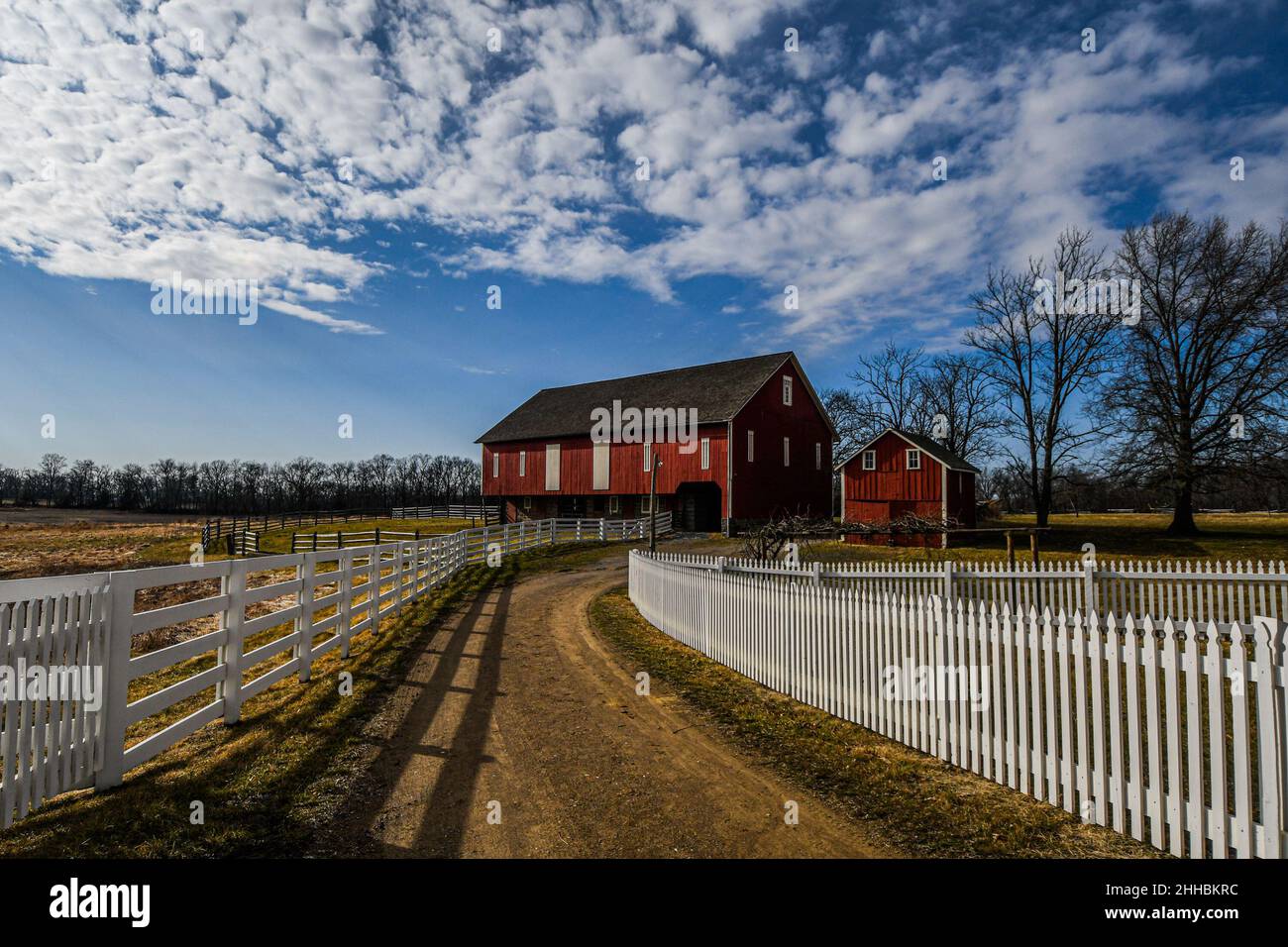 Photo of Battlefield Barns under a winter sky, Gettysburg National ...