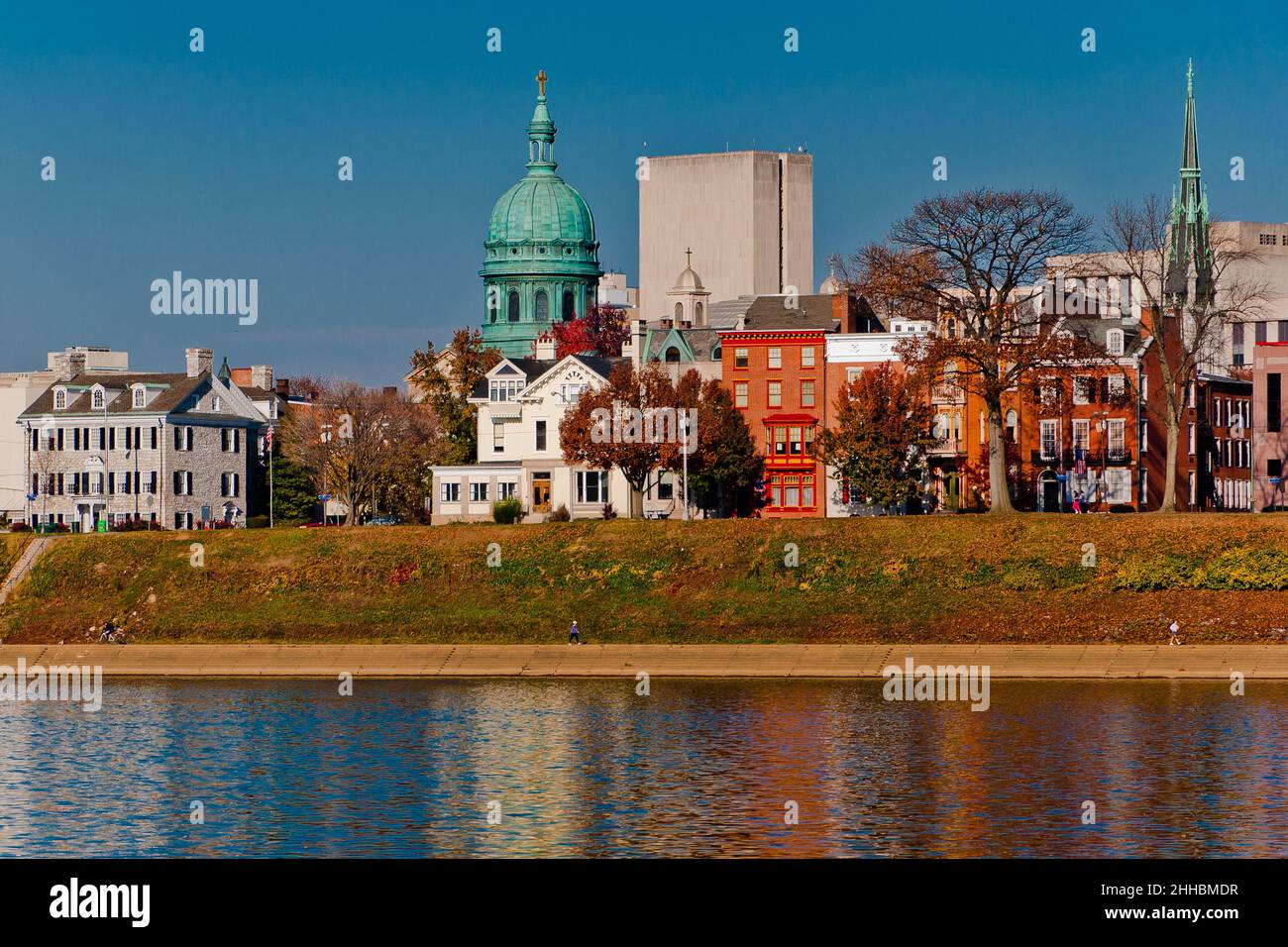 Harrisburg, the capital of Pennsylvania, seen across the Susquehanna ...