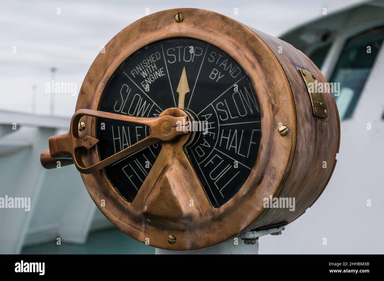 Engine Order Telegraph NS Savannah, Baltimore, Maryland Stock Photo - Alamy