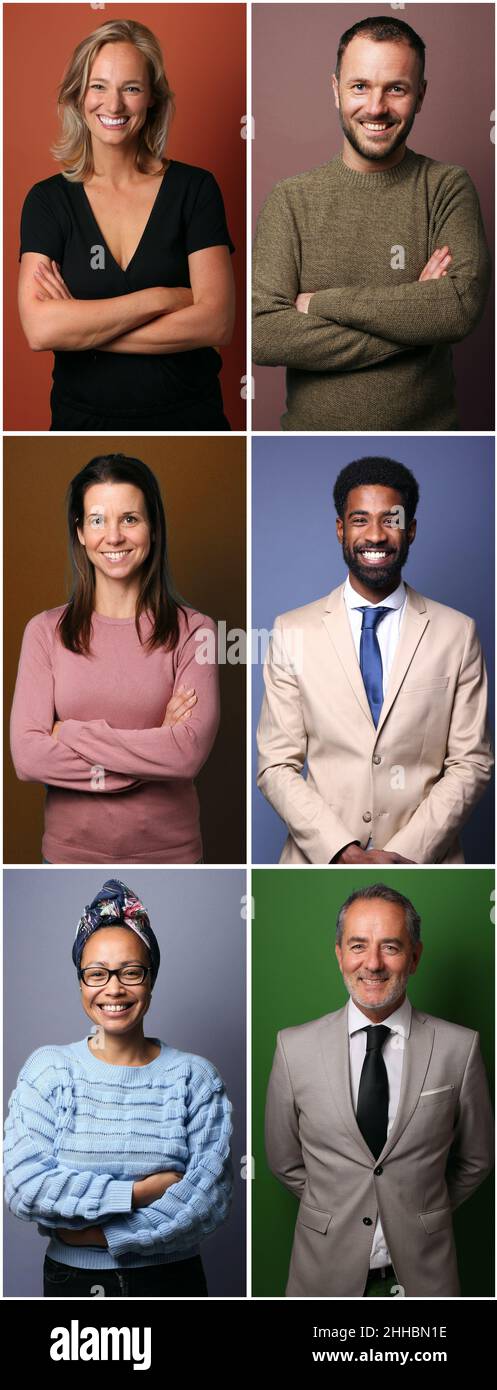 Group of people in a collage Stock Photo - Alamy